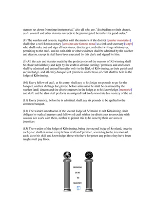 Freemasonry 166 translated schaw statutes 1st & 2nd | PDF