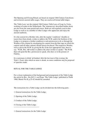 Freemasonry 173a the table lodge of the netherlands | PDF