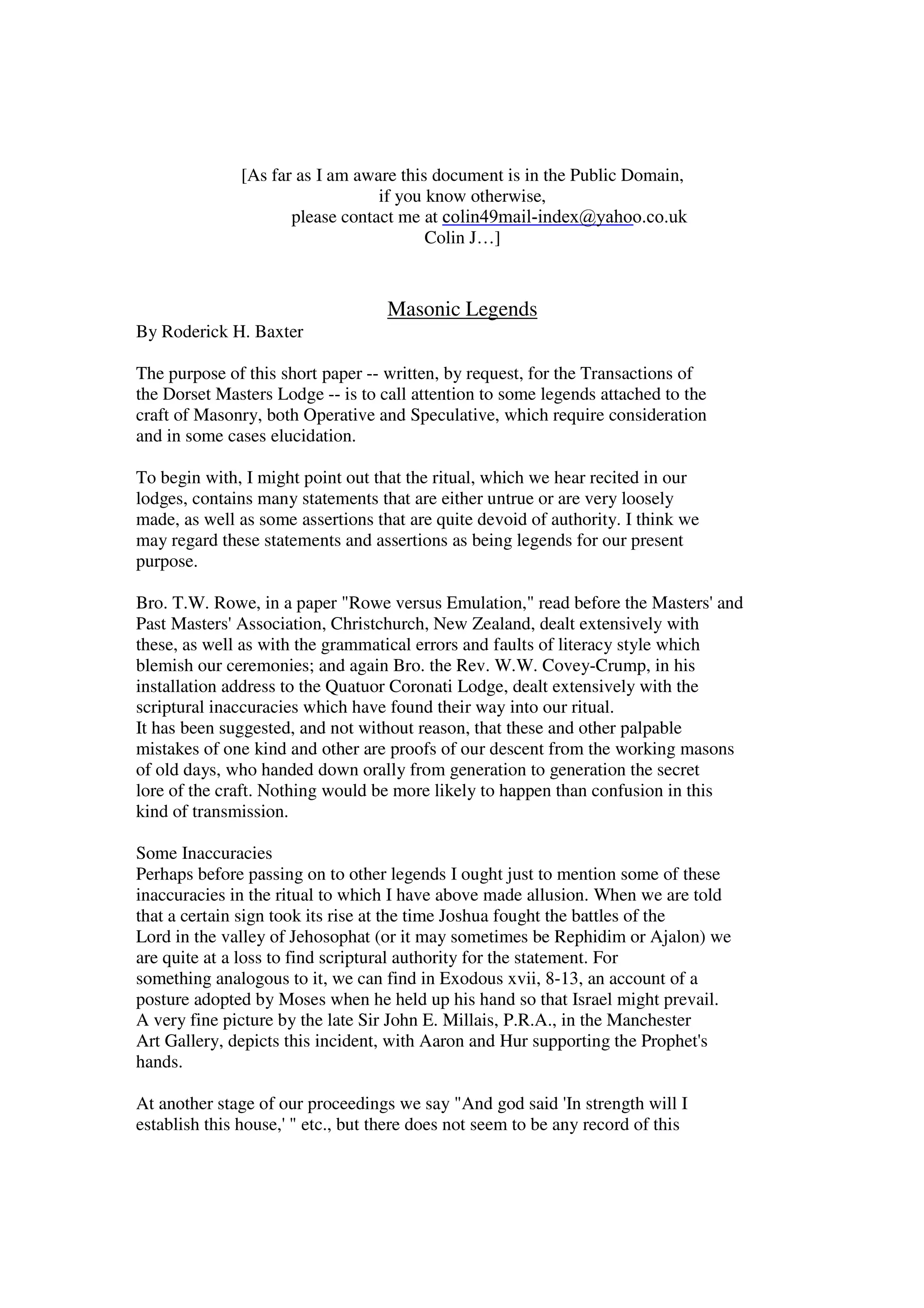 Freemasonry 180 masonic legends | PDF