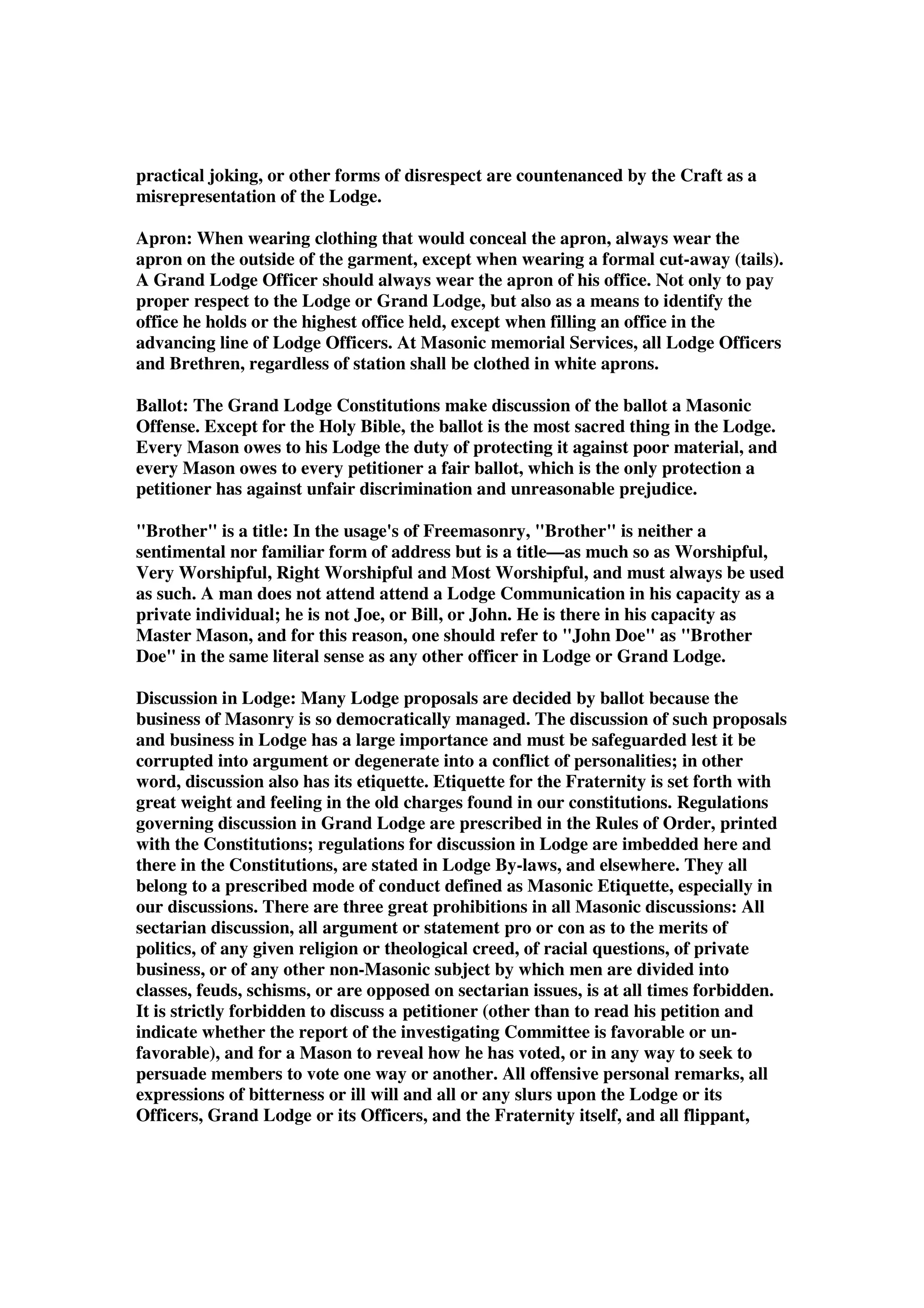 Freemasonry 187 masonic etiquette | PDF