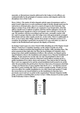 Freemasonry 187 masonic etiquette | PDF