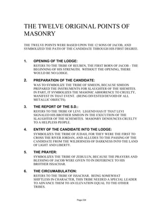 Freemasonry 207 the 12 original points of masonry | PDF