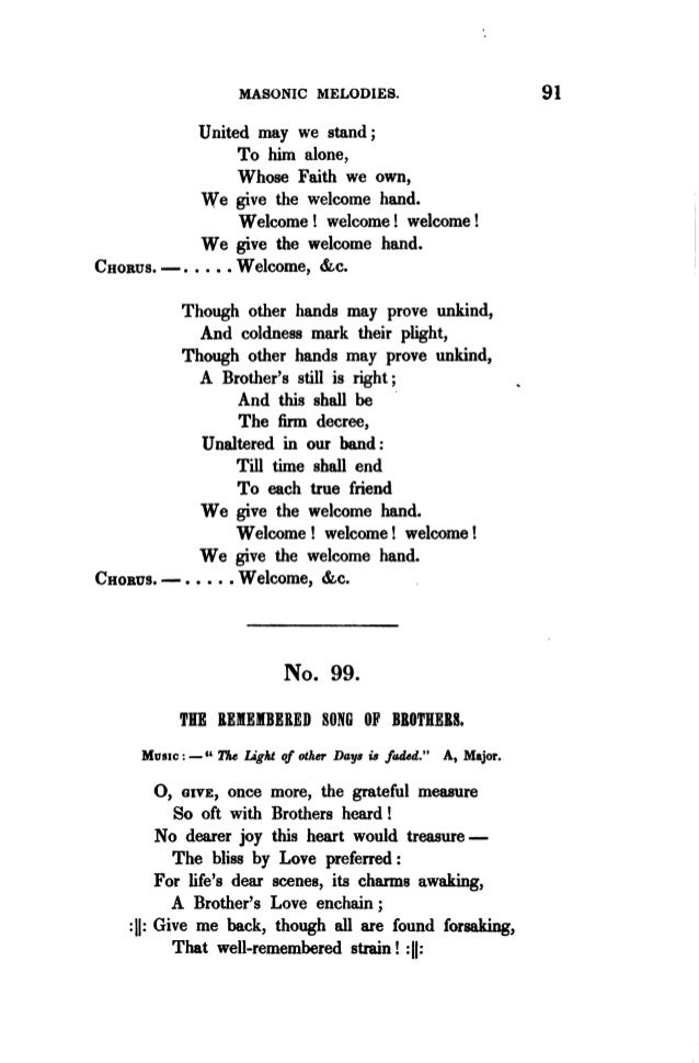 Masonic master's song sheet music - gsaedit