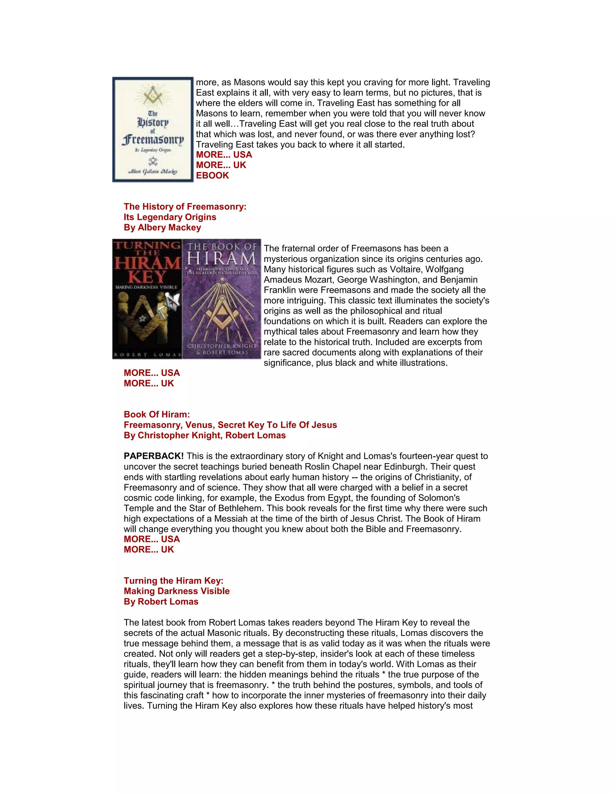Freemasonry 252 masonic books | PDF