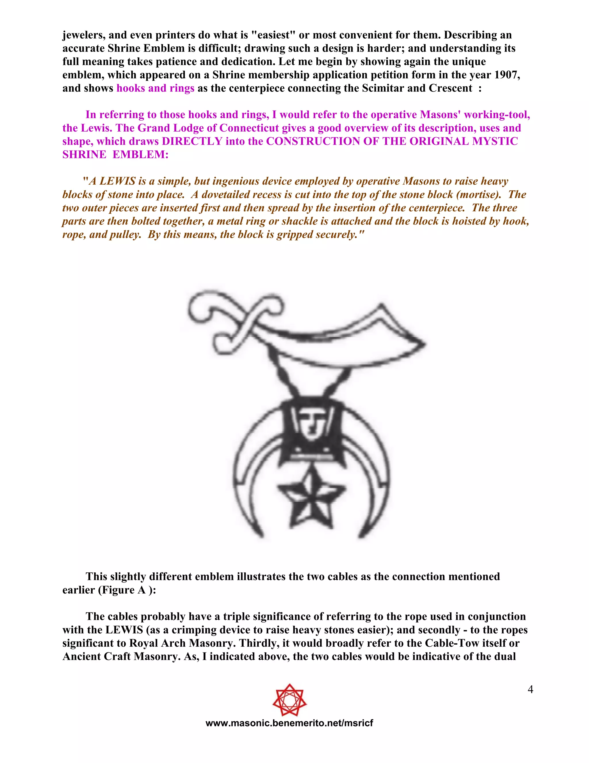 Freemasonry 256 the mystic symbolism of the shriners emblems | PDF