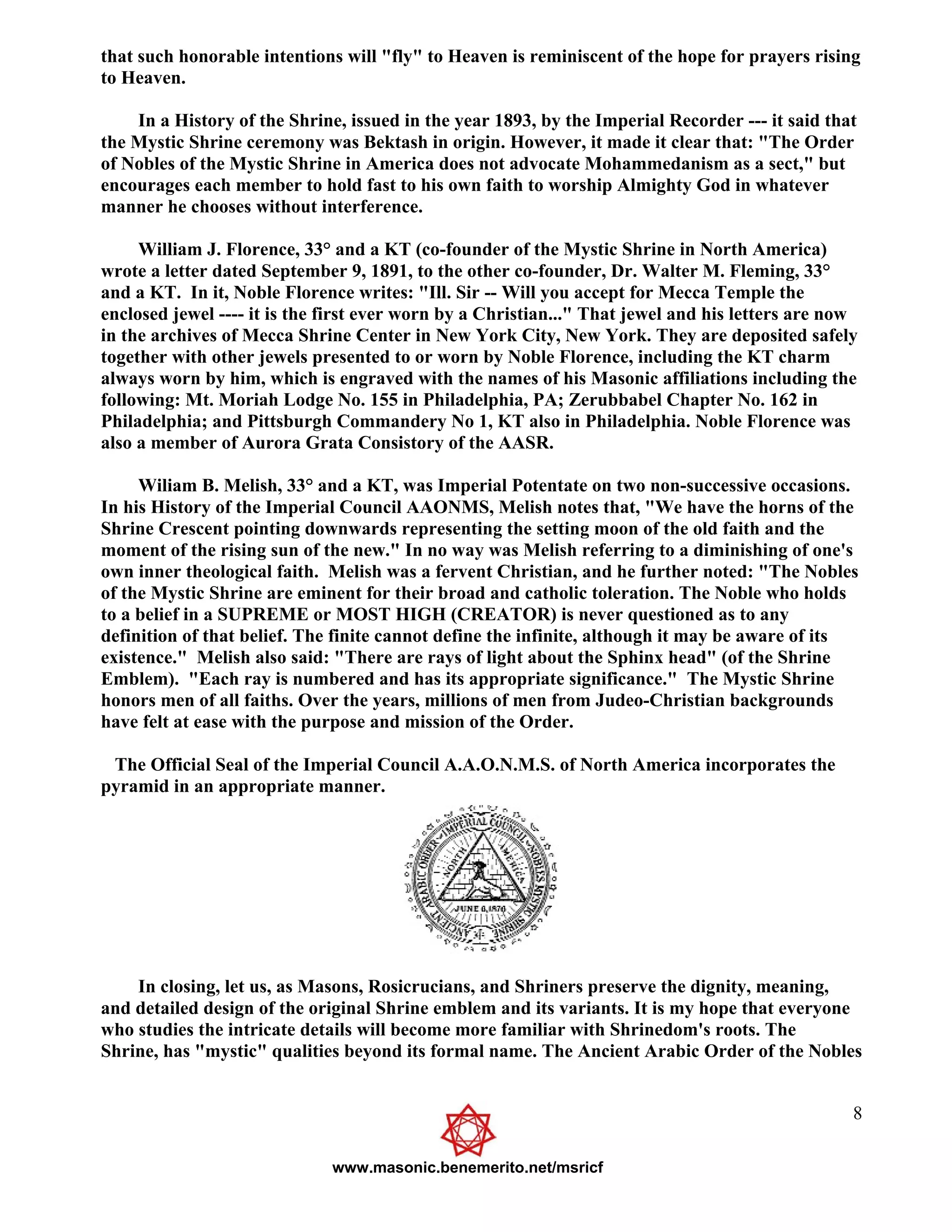 Freemasonry 256 the mystic symbolism of the shriners emblems | PDF