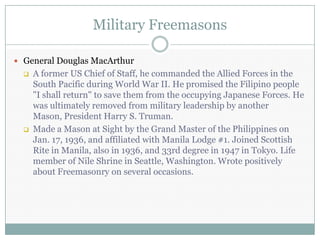 Freemasons in the military final 10 18 11 | PPTX