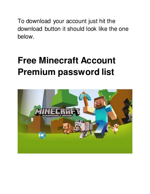 Free Minecraft Accounts premium password list hack generator