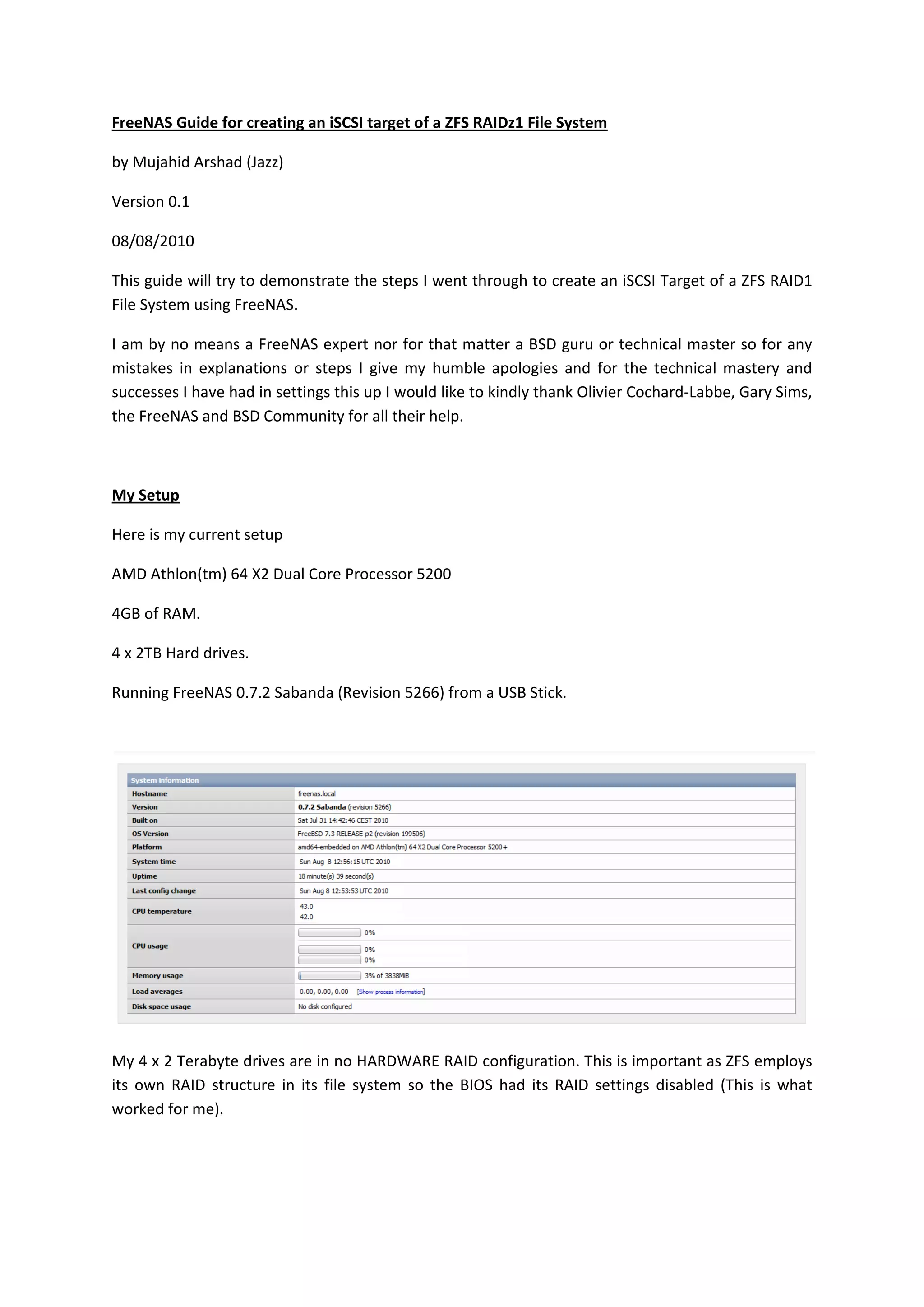 Free nas zfs_iscsi_v0.1 | PDF