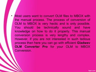 Free olm to mbox converter tool | PPT
