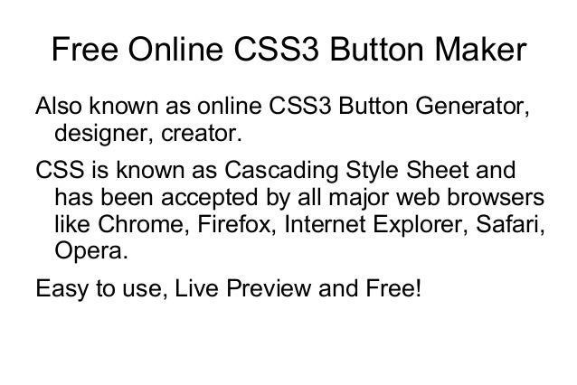 Free Online CSS3 Button Maker