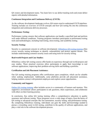 Free online qa testing training _ H2kinfosys.pdf