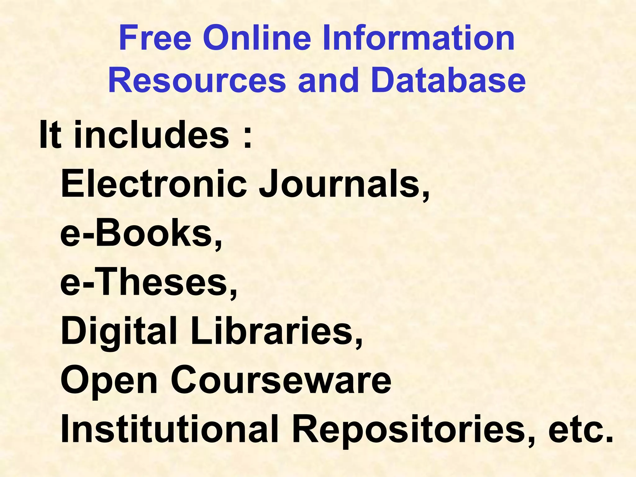 Free online resources by v jain bhu | PPTX