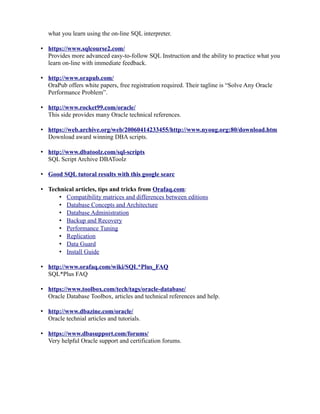 Free Oracle Training | PDF | Databases | Computer Software and Applications