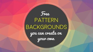 Free Pattern Backgrounds you can create on your own in PowerPoint | PDF