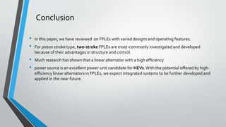 Free piston linear engine and its control systems | PPTX