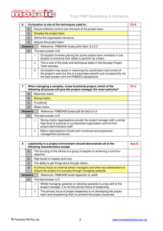 Free pmp answers | PDF