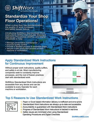 ShiftWorx MES SaaS - Standardized Work Instructions Software Solution ...