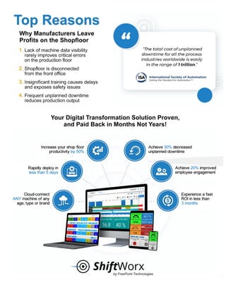 FreePoint Technologies Corporate Brochure - ShiftWorx MES SaaS - 2024 | PDF
