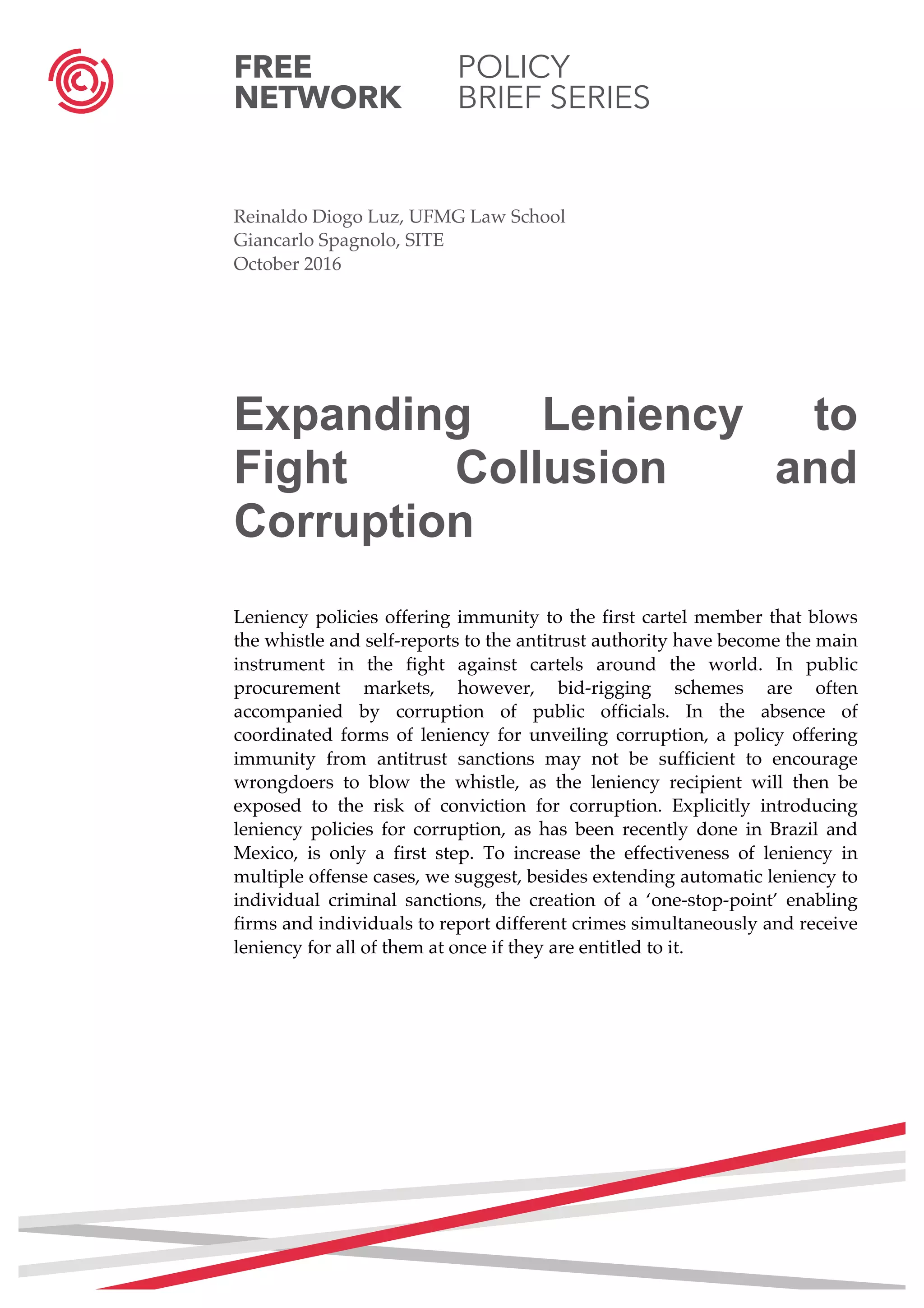 Expanding Leniency to Fight Collusion and Corruption | PDF