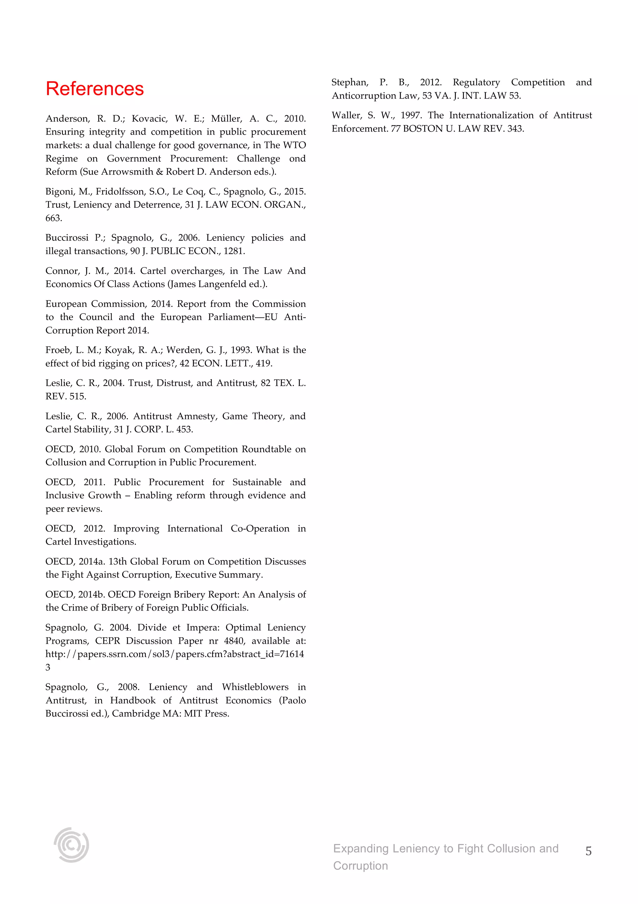 Expanding Leniency to Fight Collusion and Corruption | PDF