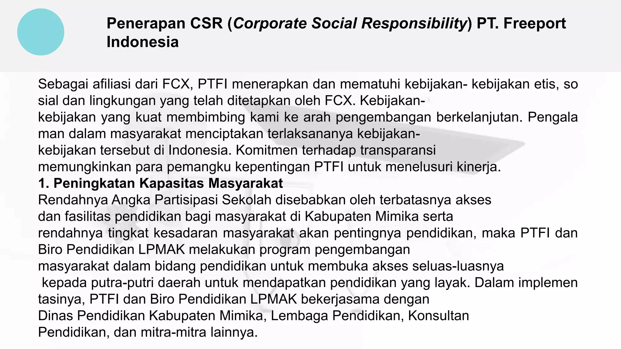 Analisis CSR pada PT. Freeport | PPTX