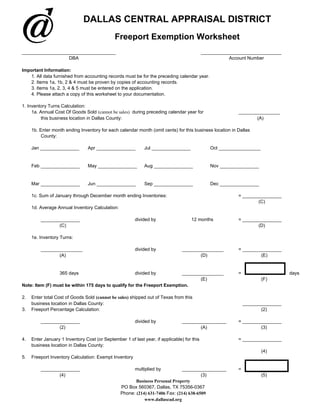 Freeport exemption dcad | PDF