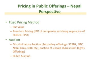 Free Pricing method in IPO : A Market Perspective | PPT