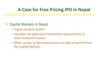 Free Pricing method in IPO : A Market Perspective | PPTX