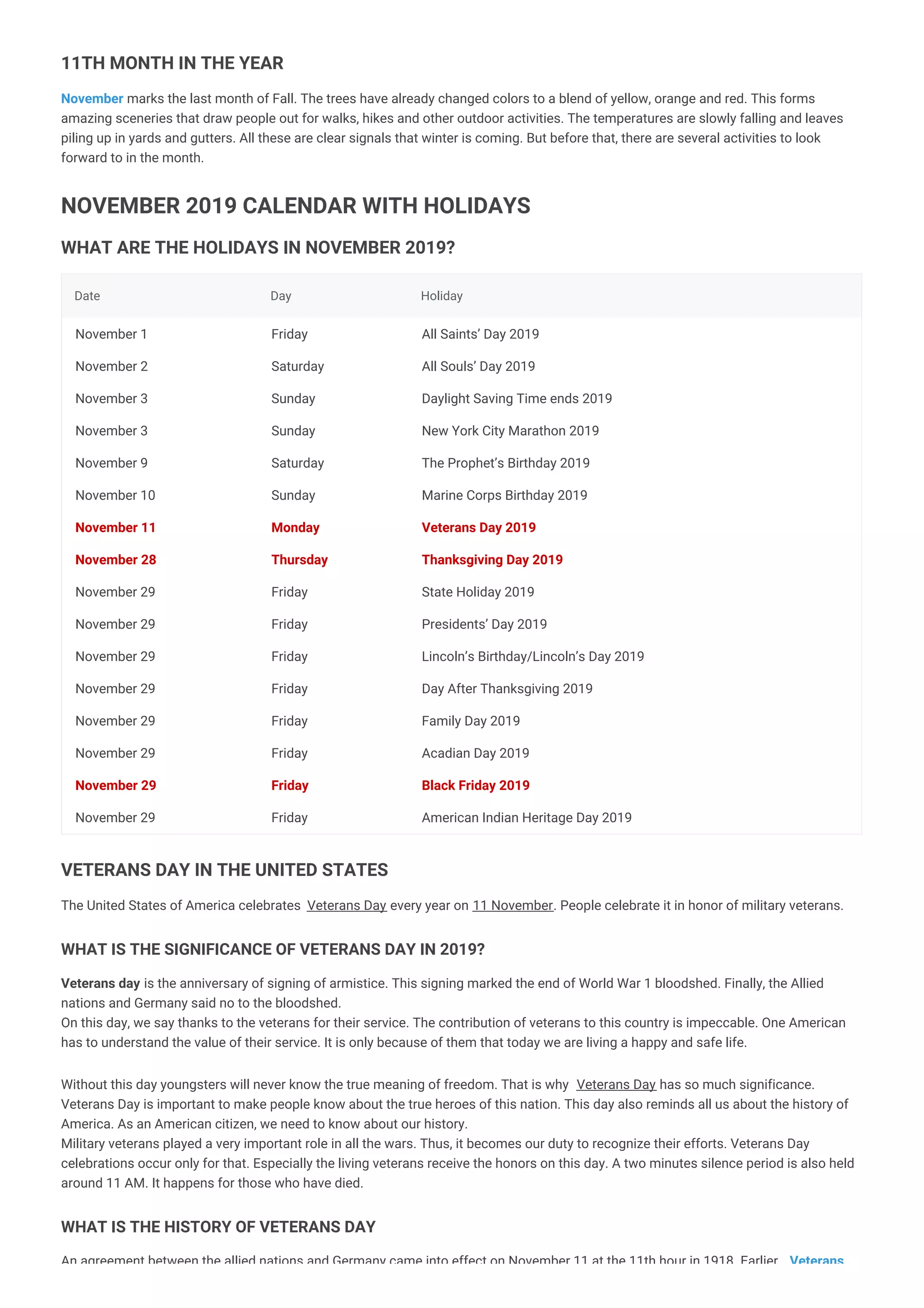 Free Printable November 2019 Calendar - Wiki Calendar | PDF