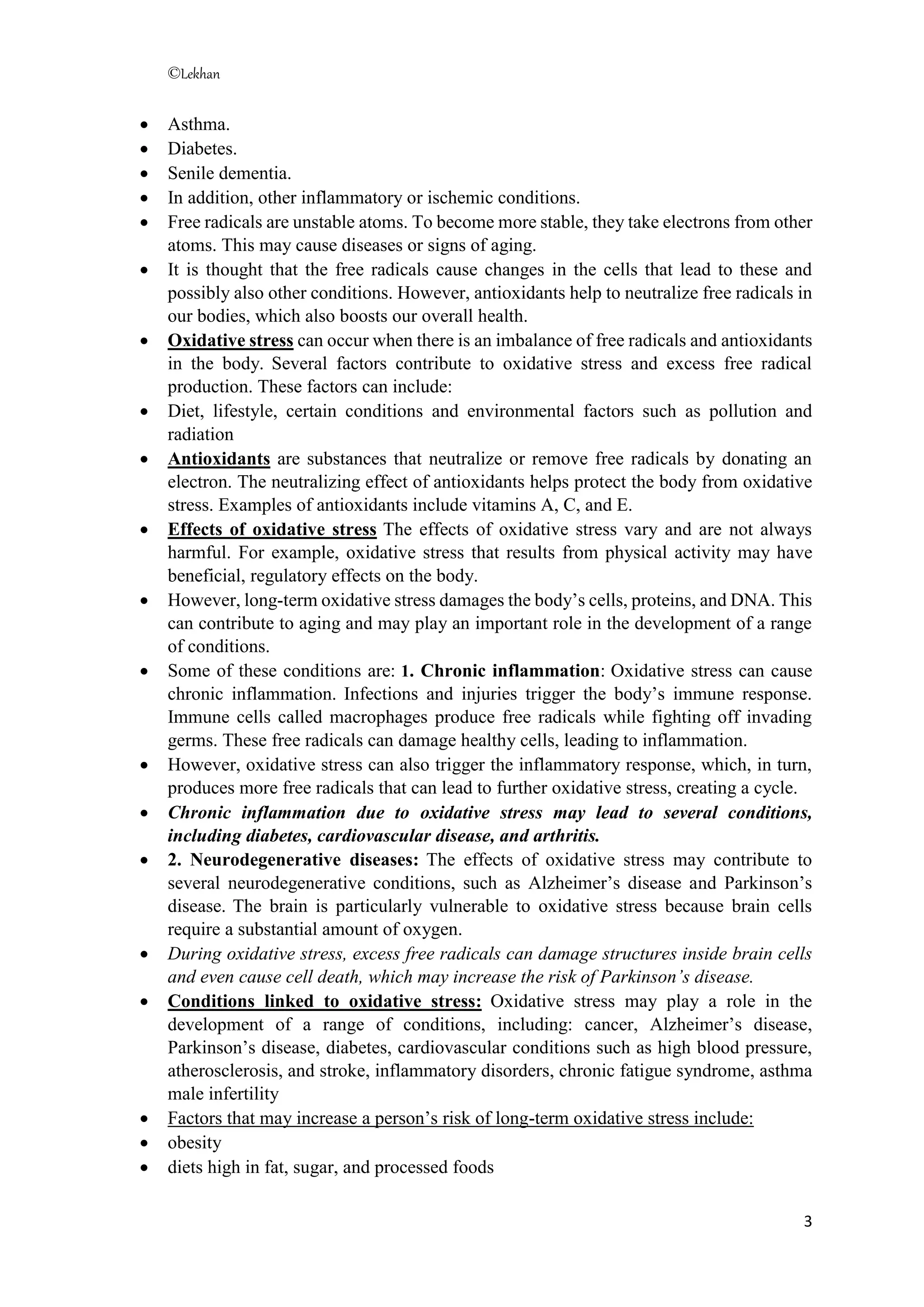 Free radicals | DOCX