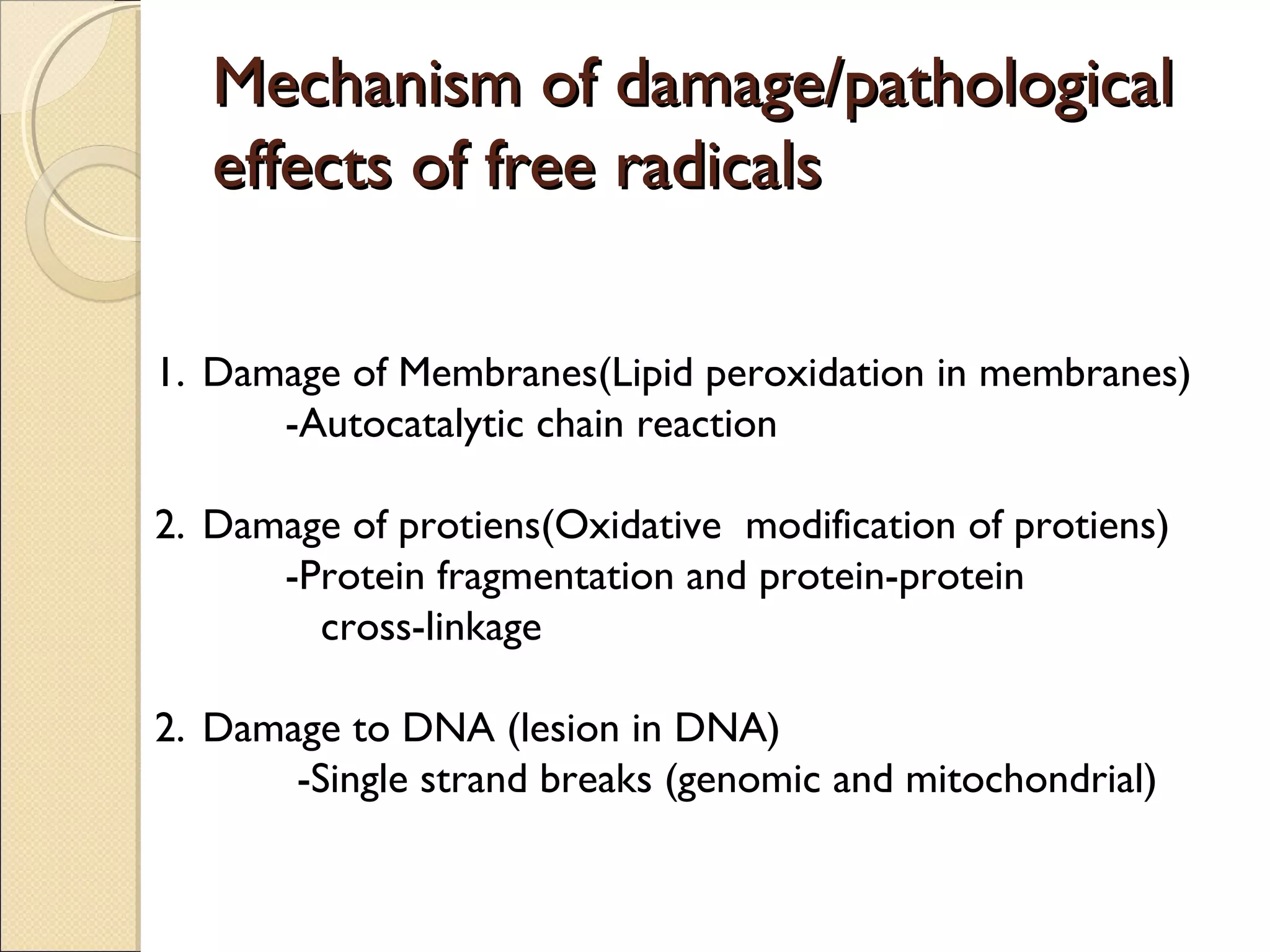 Free radical induced injury | PPT