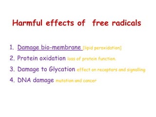 Free radical and antioxidants | PPTX