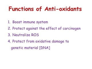 Free radical and antioxidants | PPTX