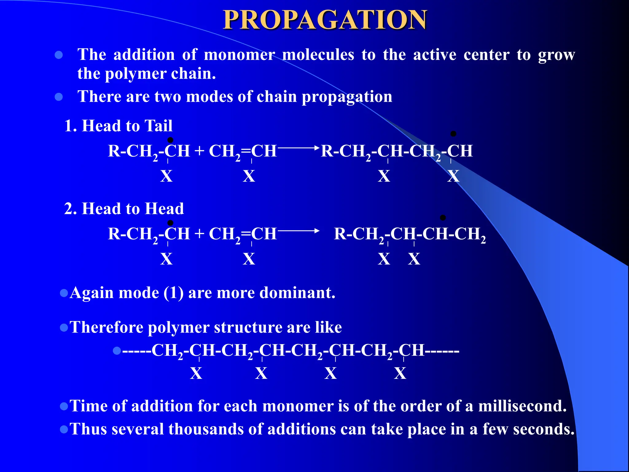 Free radical chain polymerization mechanism .ppt