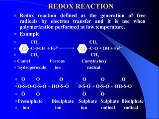 Free radical chain polymerization mechanism .ppt
