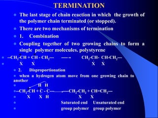 Free radical chain polymerization mechanism .ppt