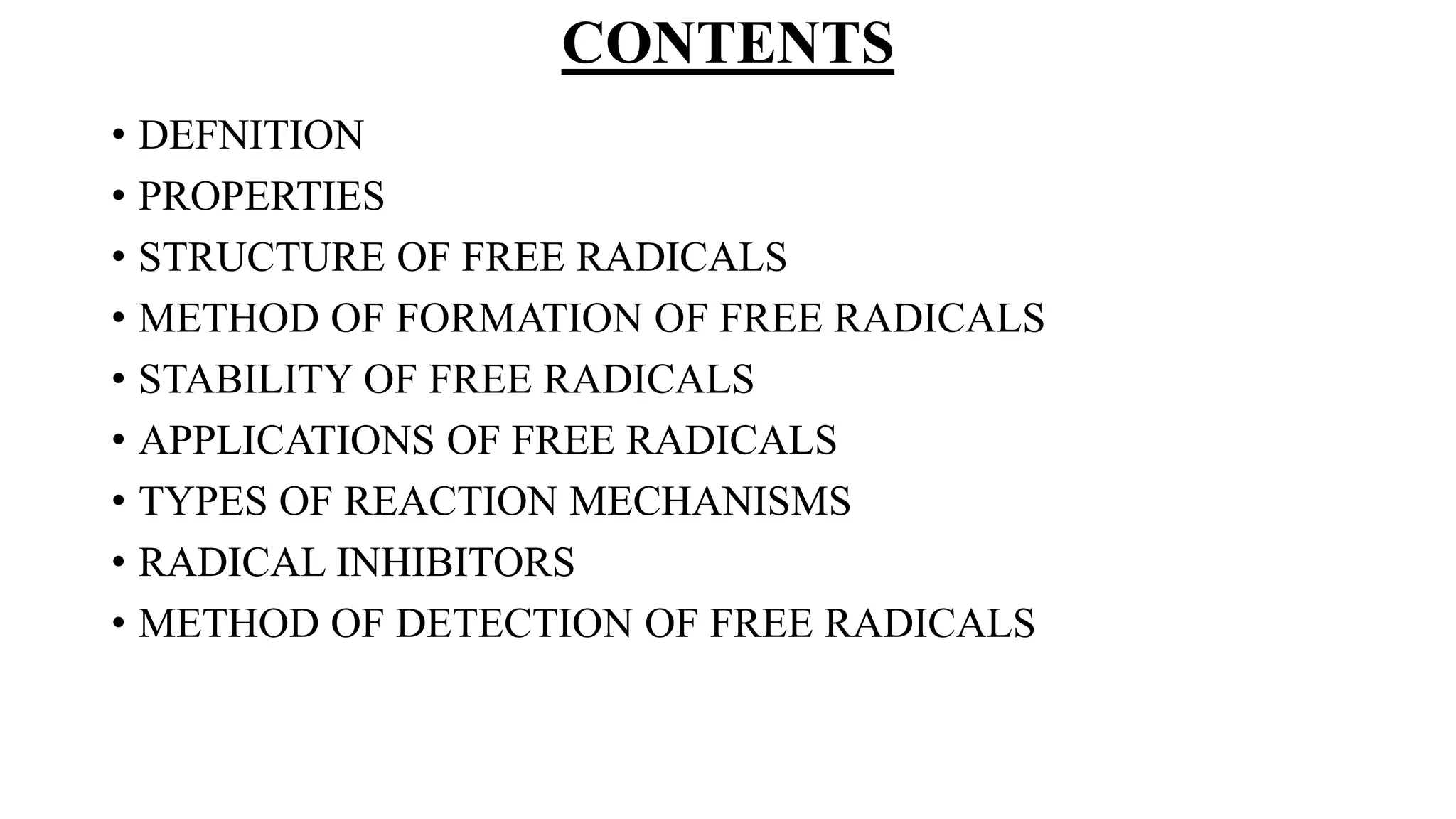 Free radicals | PPTX