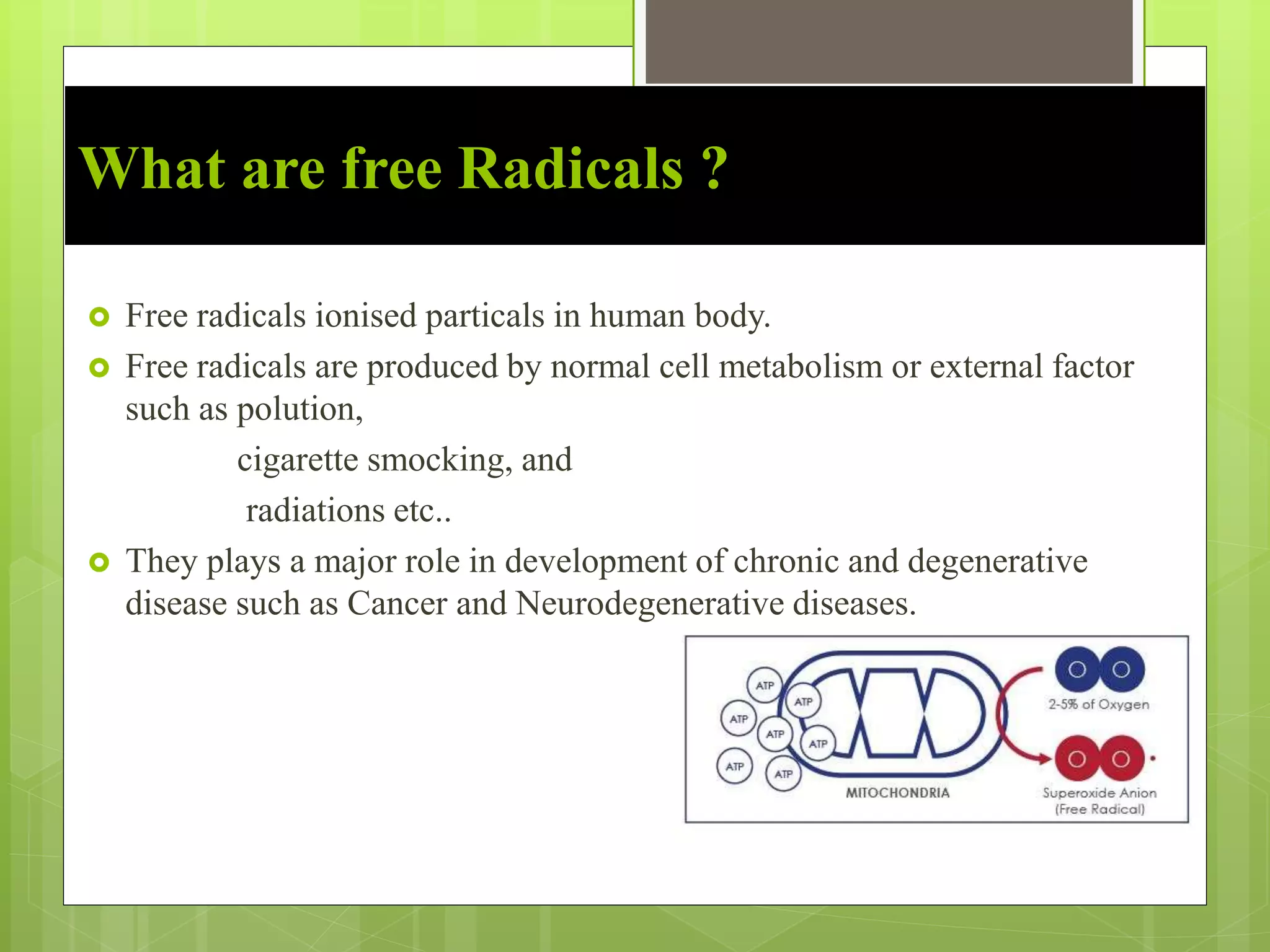 Free radicals in Cancer | PPTX