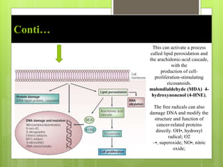 Free radicals in Cancer | PPTX
