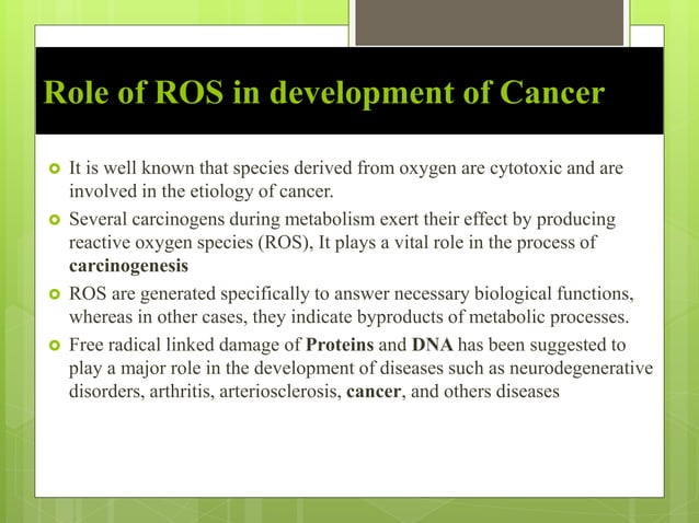 Free radicals in Cancer | PPTX