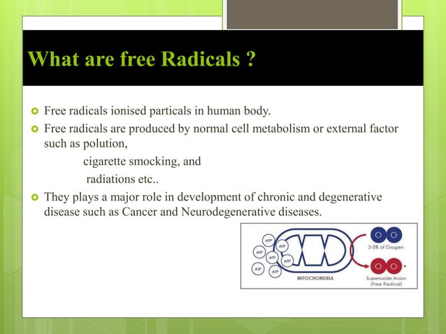 Free radicals in Cancer | PPTX