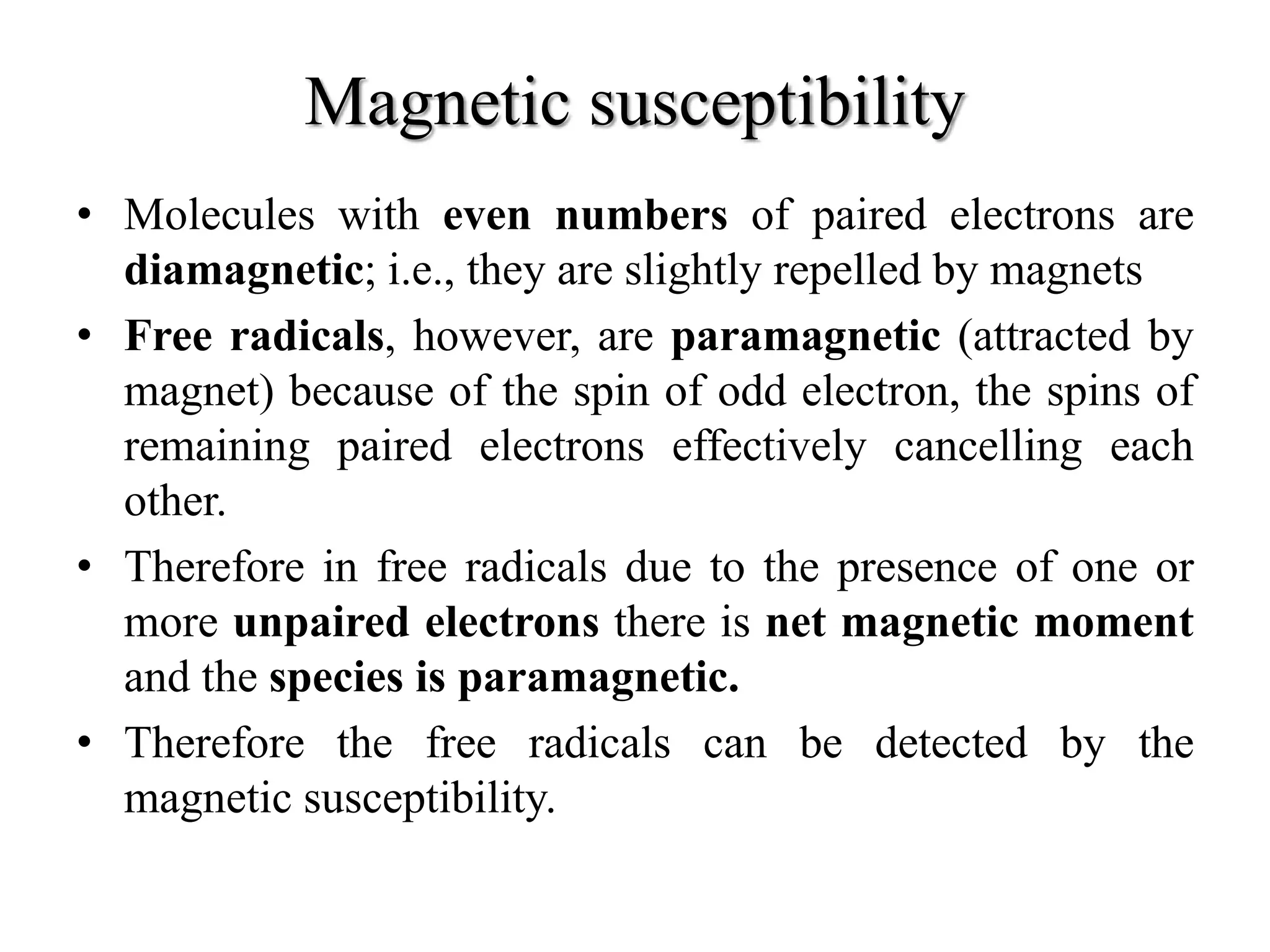 Free Radicals stability and detection.PPT