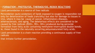 free radicals presentatoin in biochemistry | PPTX
