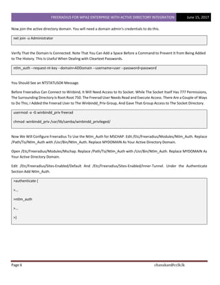 Free radius for wpa2 enterprise with active directory integration | PDF