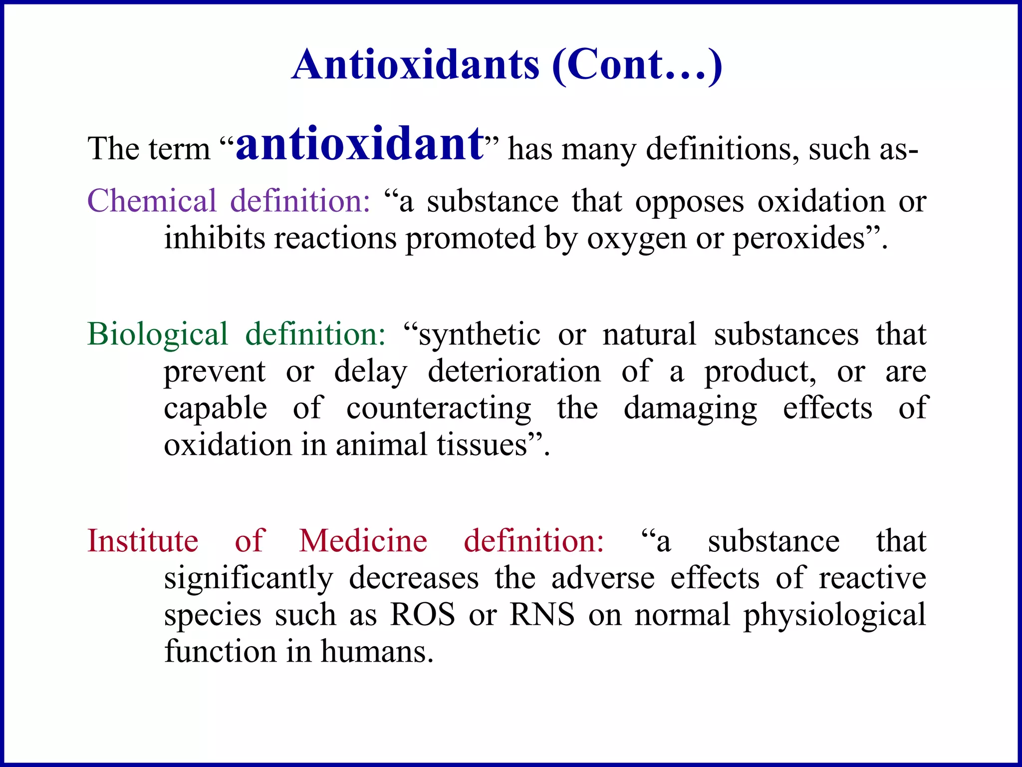 Free Radical and Antioxidant | PDF