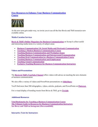 Free Resources to Enhance Your Business Writing Course | PDF