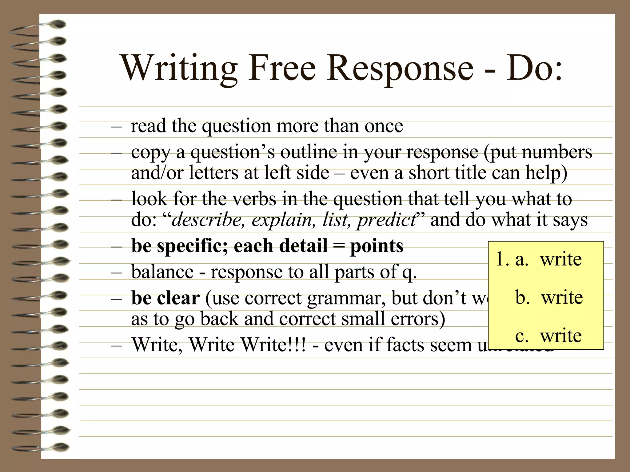Free Response Guideline | PPT