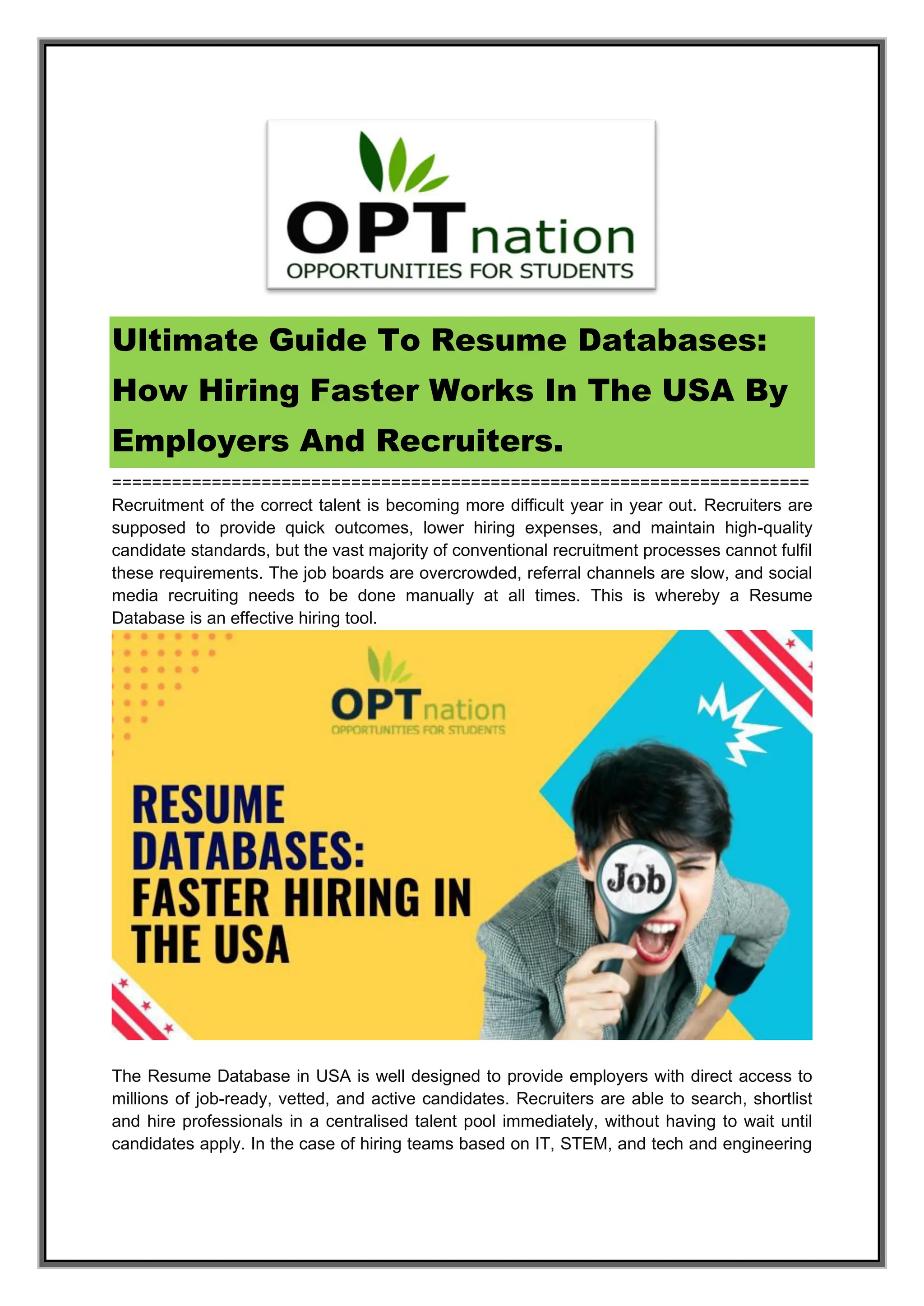 Free Resume Databases -Faster Hiring in the USA.pdf