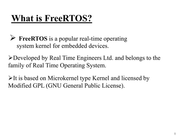 FreeRTOS | PPTX | Shareware and Freeware | Computer Software and Applications